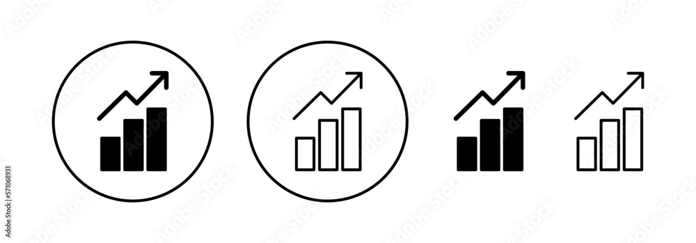 Growing graph Icon vector for web and mobile app. Chart sign and symbol ...