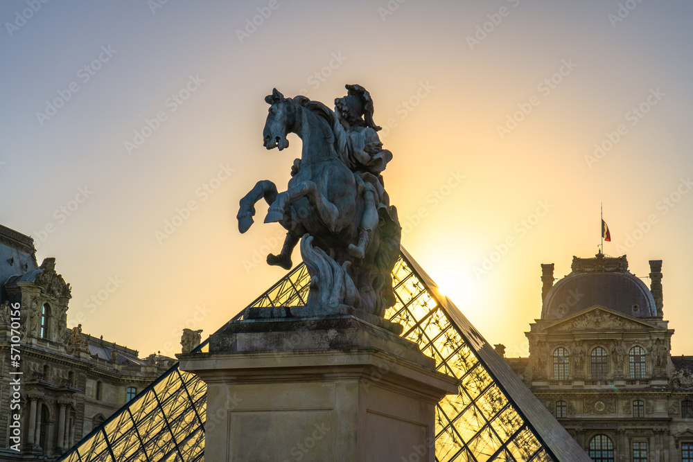 Equestrian statue of King Louis XIV designed and partially executed by ...