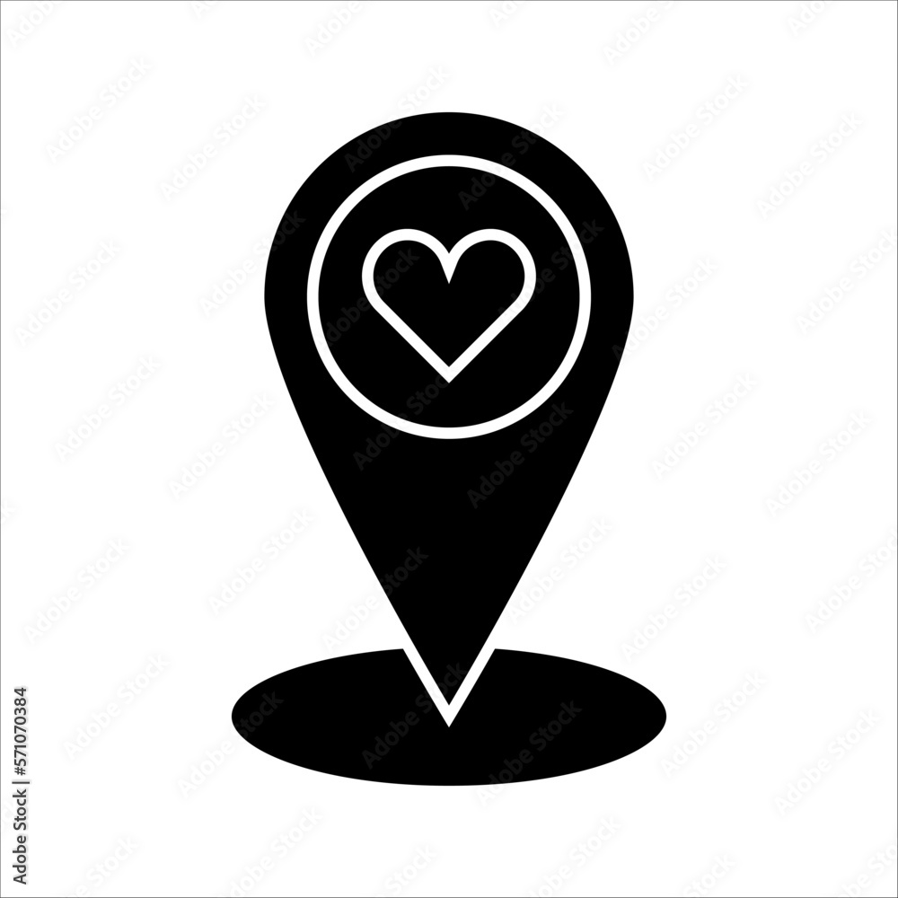 Love location pin linear style sign for mobile concept and web design ...
