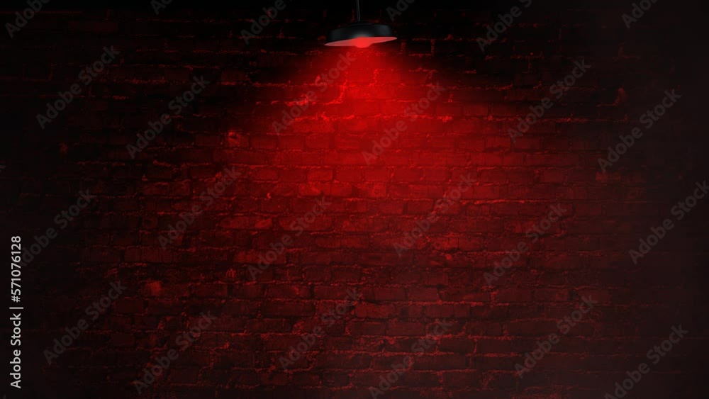 Red Light Brick Wall with Fog Background 4K Loop features a brick wall ...