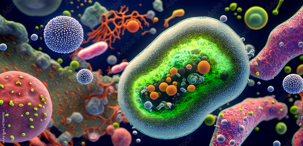 3d rendered illustration of a bacteria,virus,cells, anatomy, hospital ...