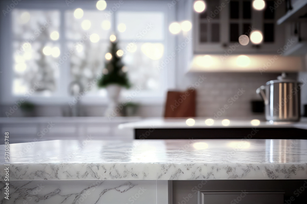 Marble Kitchen Counter Top Side view, Interior Decor, product placement ...