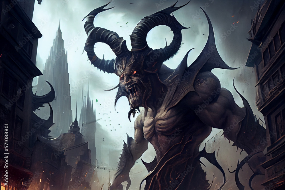 Evil satan king of hell, hades style ruler of hell. AI generated ...