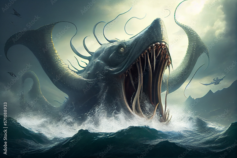 megalodon eldritch horror, AI generated Stock Illustration | Adobe Stock
