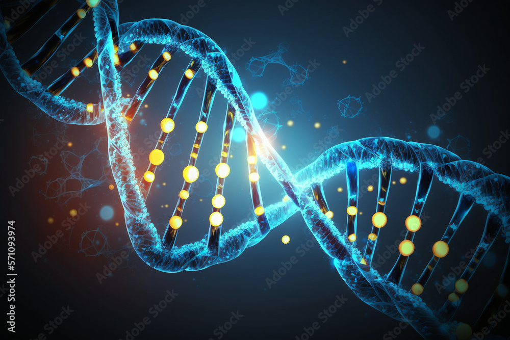 SPIRAL DNA HELIX STRAND STRUCTURE ILLUSTRATION, MOLECULAR BIOLOGY ...