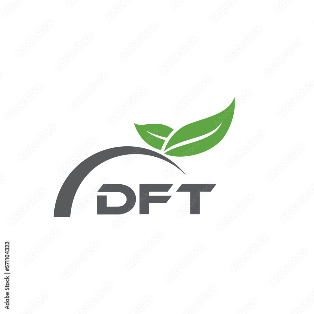 DFT letter nature logo design on white background. DFT creative ...
