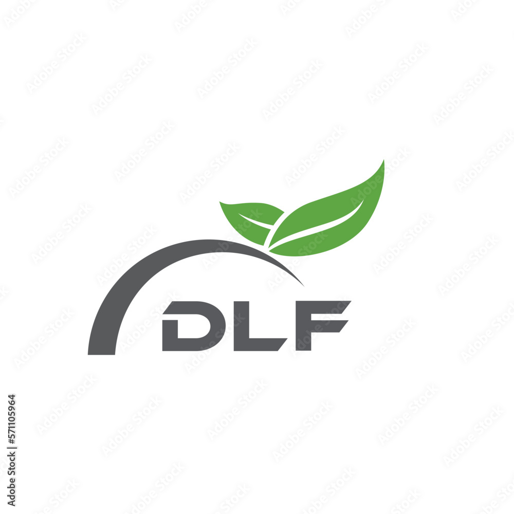 DLF letter nature logo design on white background. DLF creative ...