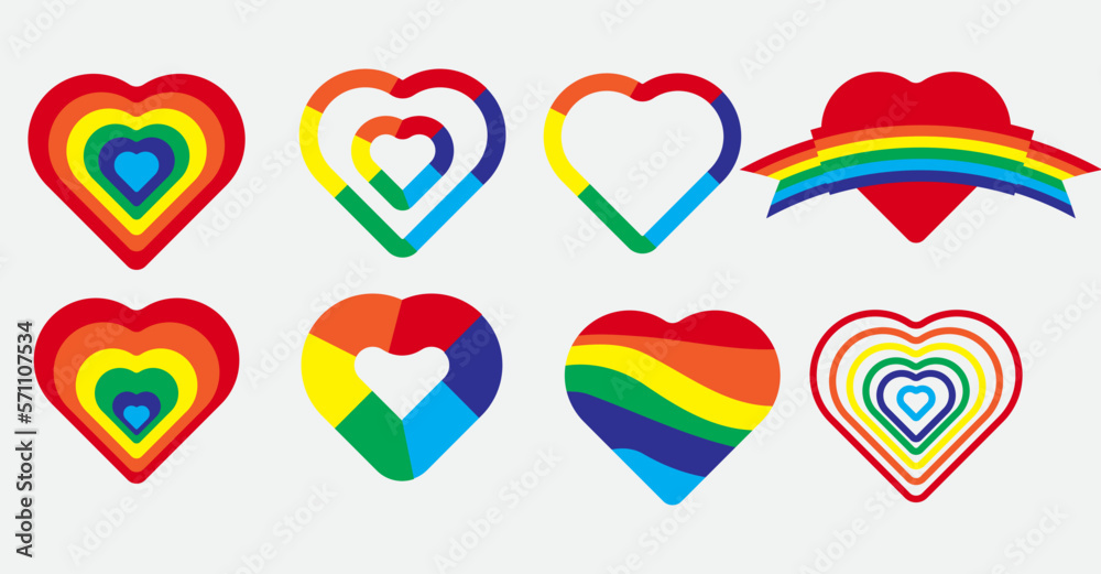 Heart rainbow. Pride month day.LGBTQ pride month.Colorful heart.love ...