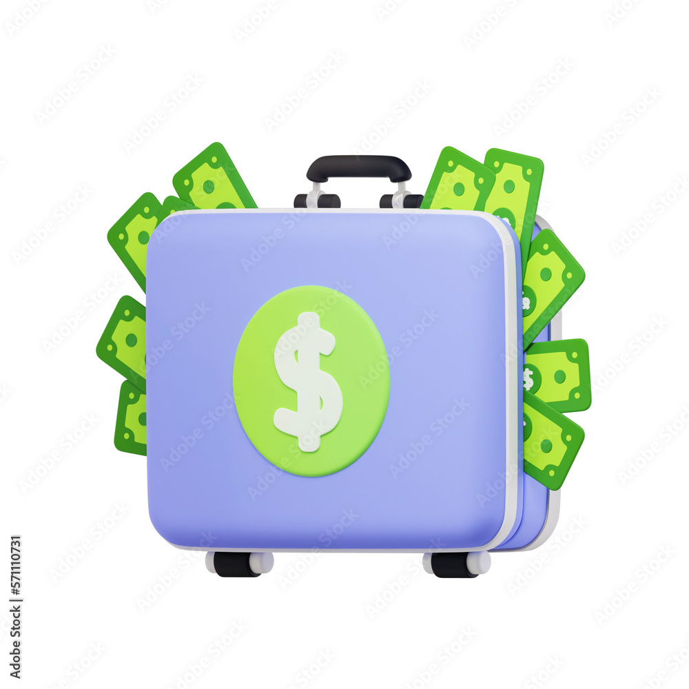 Stylish 3D Money Bag with Leather Material and Texture Stock ...