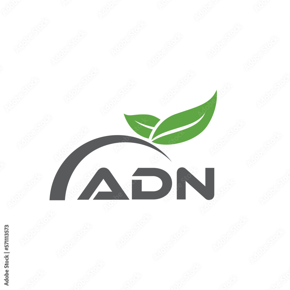 ADN letter nature logo design on white background. ADN creative ...