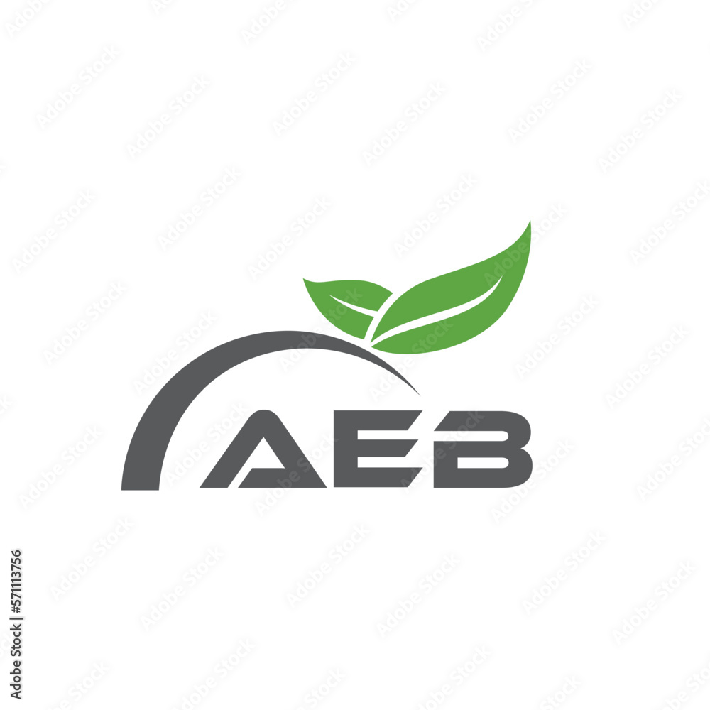 AEB letter nature logo design on white background. AEB creative ...
