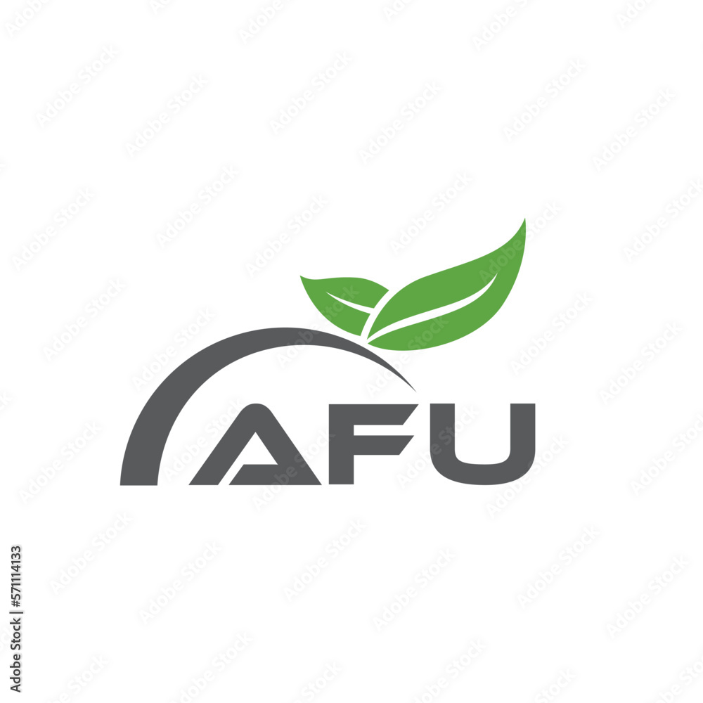 AFU letter nature logo design on white background. AFU creative ...