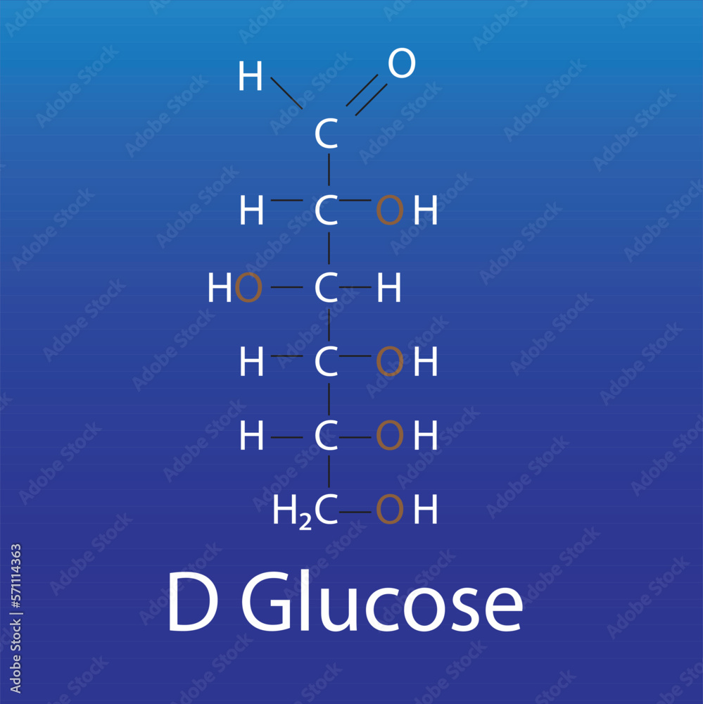 Structure of D glucose biomolecule Stock Vector | Adobe Stock
