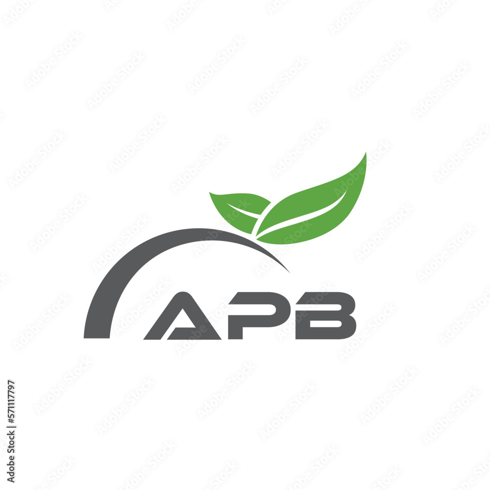 APB letter nature logo design on white background. APB creative initials letter leaf logo ...