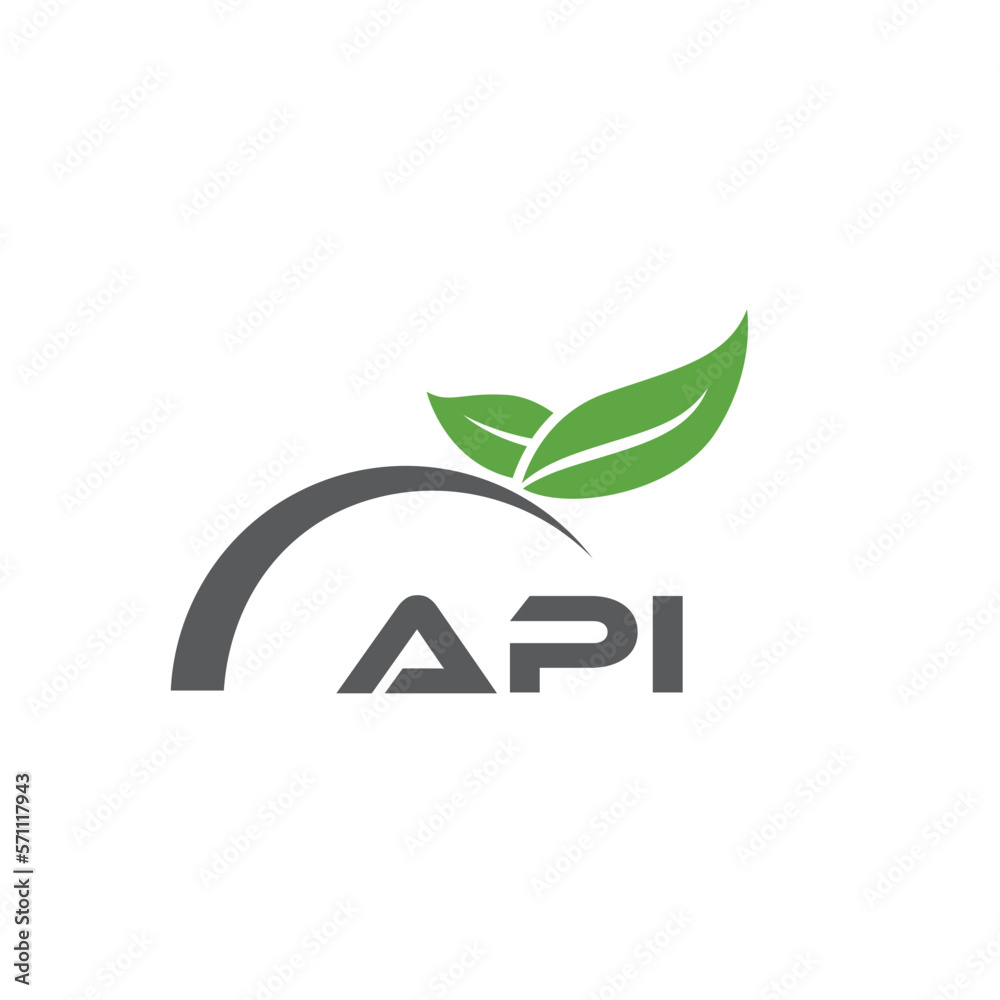 API letter nature logo design on white background. API creative ...