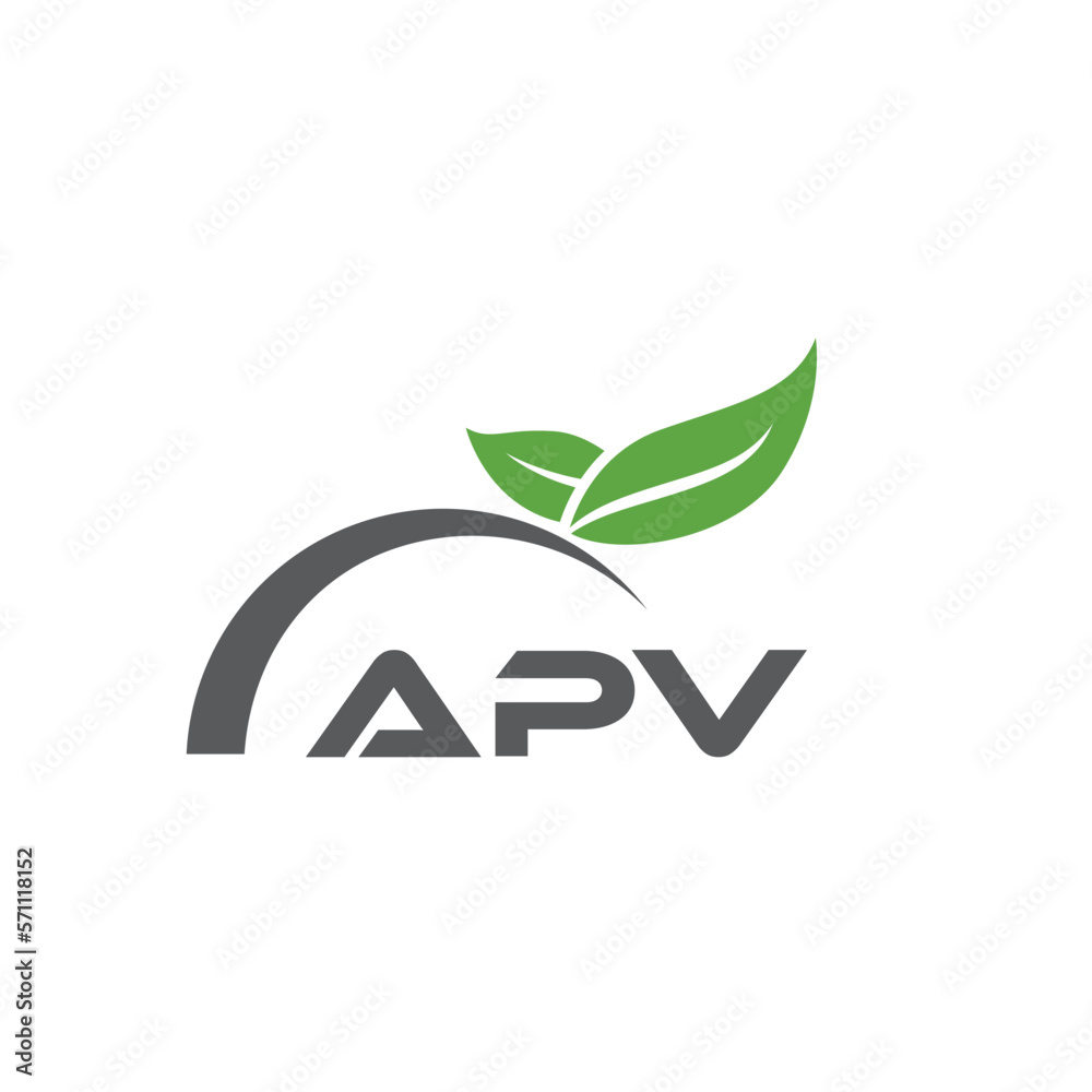 APV letter nature logo design on white background. APV creative ...