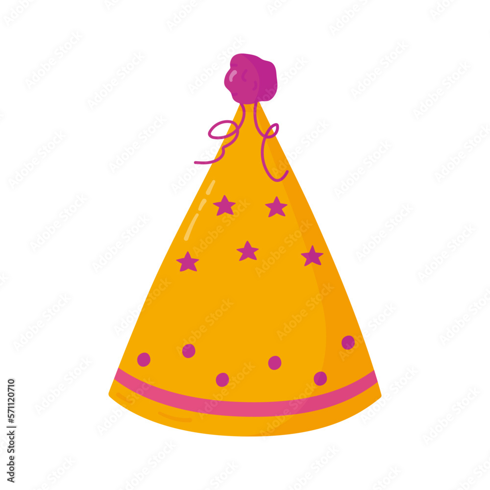 Party hat in cartoon style. Png on transparent background, vector ...