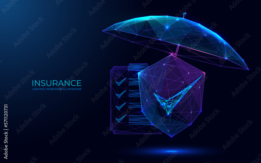 Digital Insurance and Assurance Concept. 3D Check Mark Shield and ...