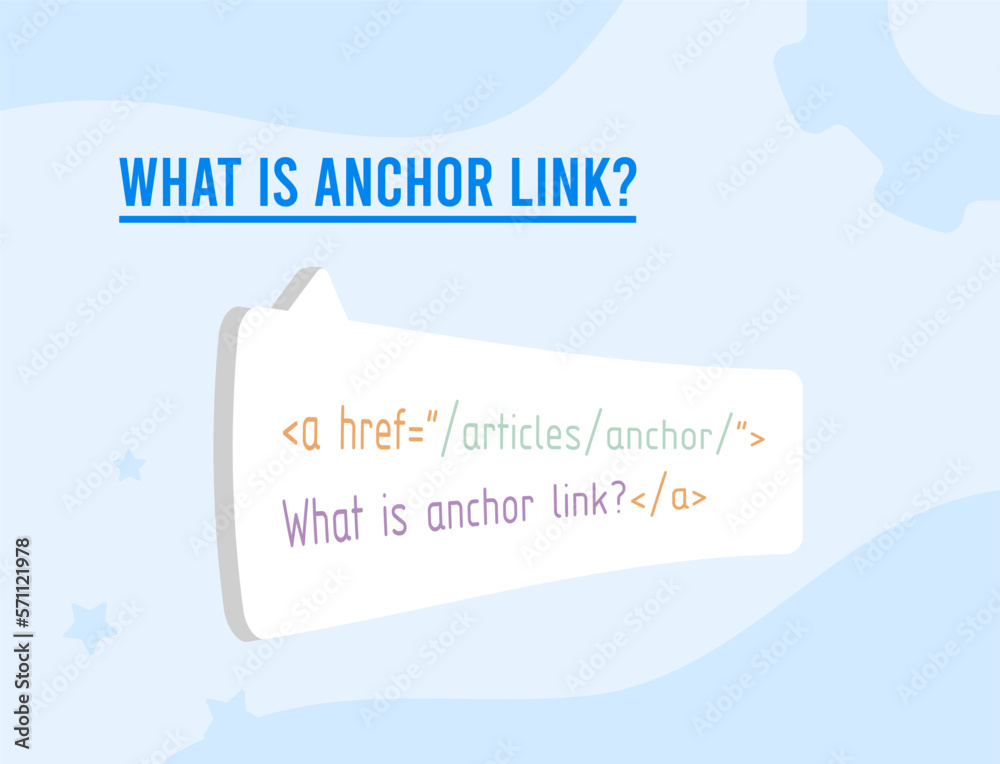 What is Anchor link concept illustration. Visible, clickable text link ...