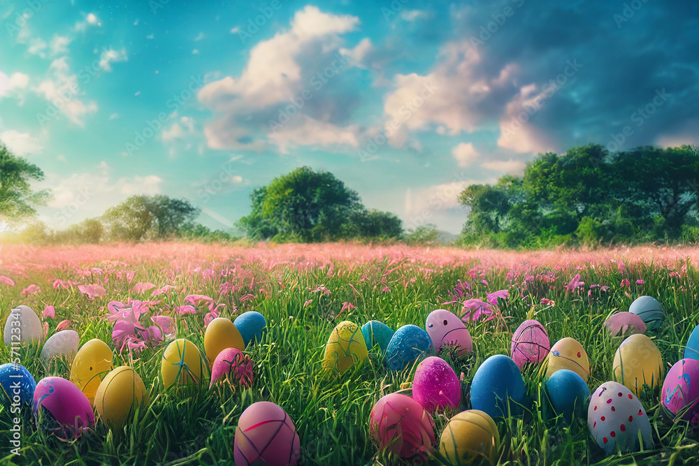 Happy easter background wallpaper. Generative ai Stock Illustration ...