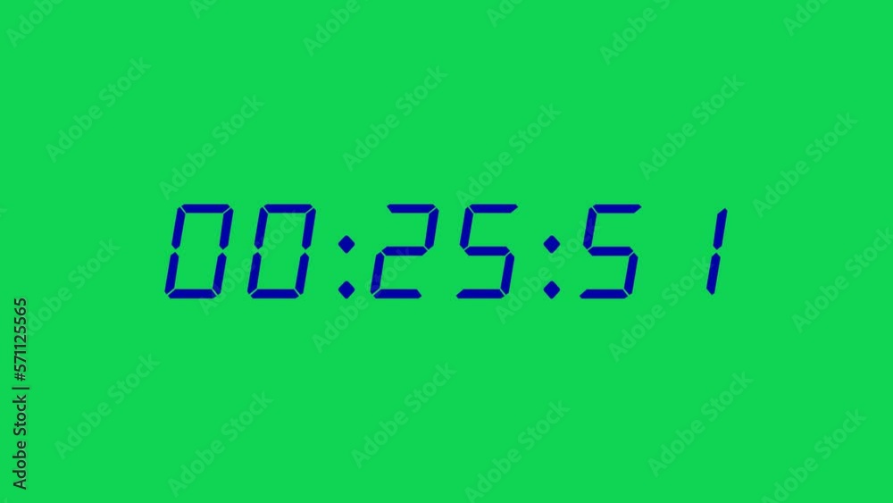 6-digits 30 seconds digital clock countdown timer. Navy blue color on ...