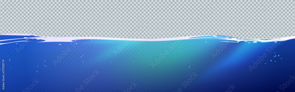 Isolated ocean water surface vector game background. Cartoon sea ...