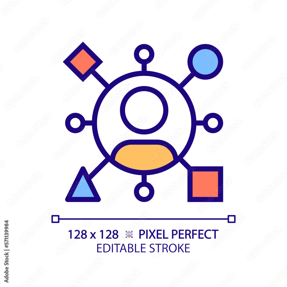 Archetype pixel perfect RGB color icon. Pattern of behavior ...
