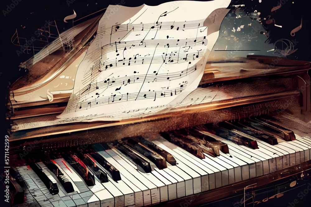 Piano, Music, Notes, Artwork, Digital, Wallpaper: Stunning Stock Photos ...