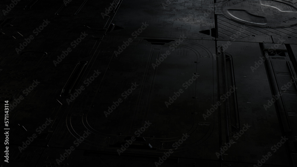 Black, Tech Background with Futuristic 3D Panels. Dark, Sci-Fi style ...
