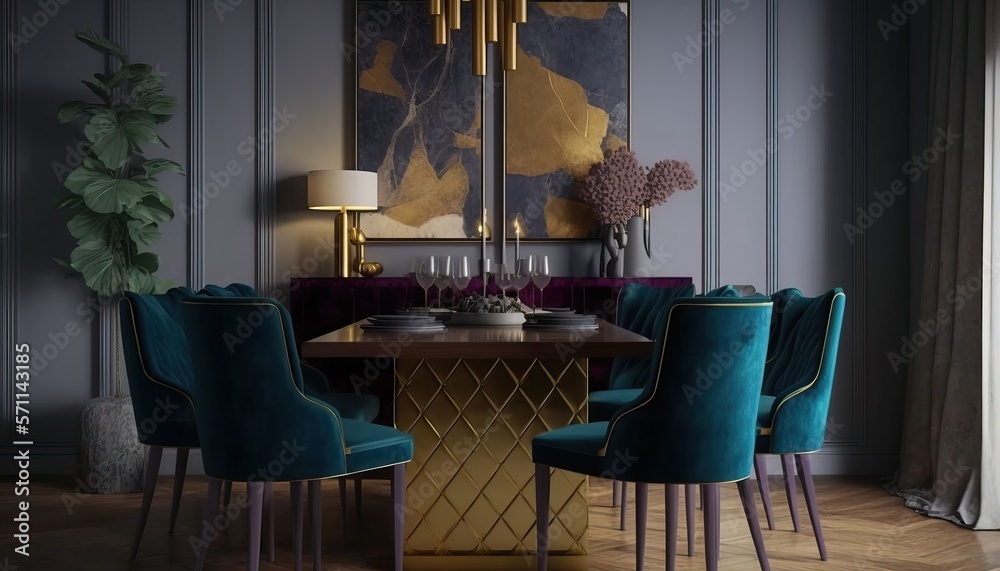 4K resolution or higher, Stylish composition of elegant dining room ...