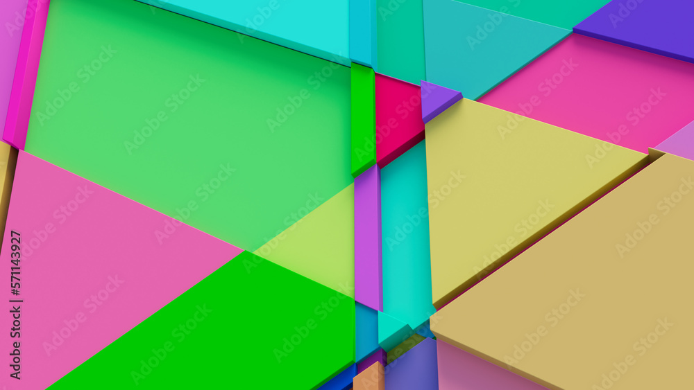 Multicolored, Tech Background with a Geometric 3D Structure. Bright ...