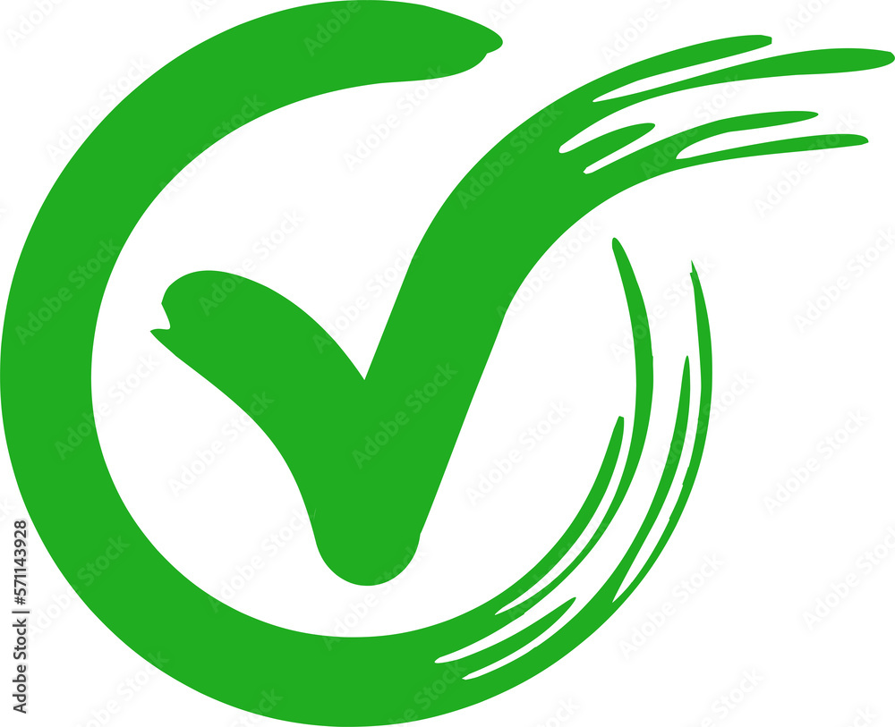 Abstract green check mark circle icon sign symbol transparent ...