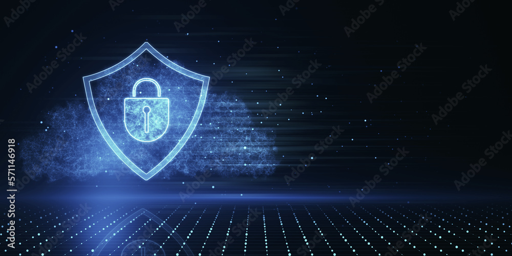 Cyber security and privacy protection concept with digital padlock in ...