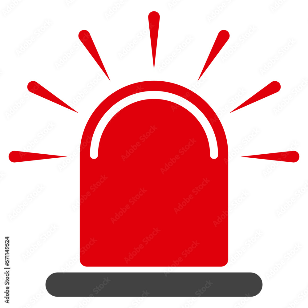 Icon alert alarm, emergency siren light, warn medical attention lamp ...