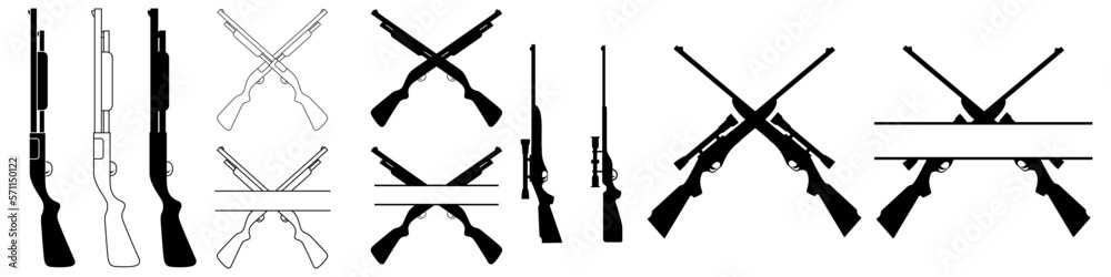 Shotgun icon vector set. Rifle illustration sign collection. weapon ...
