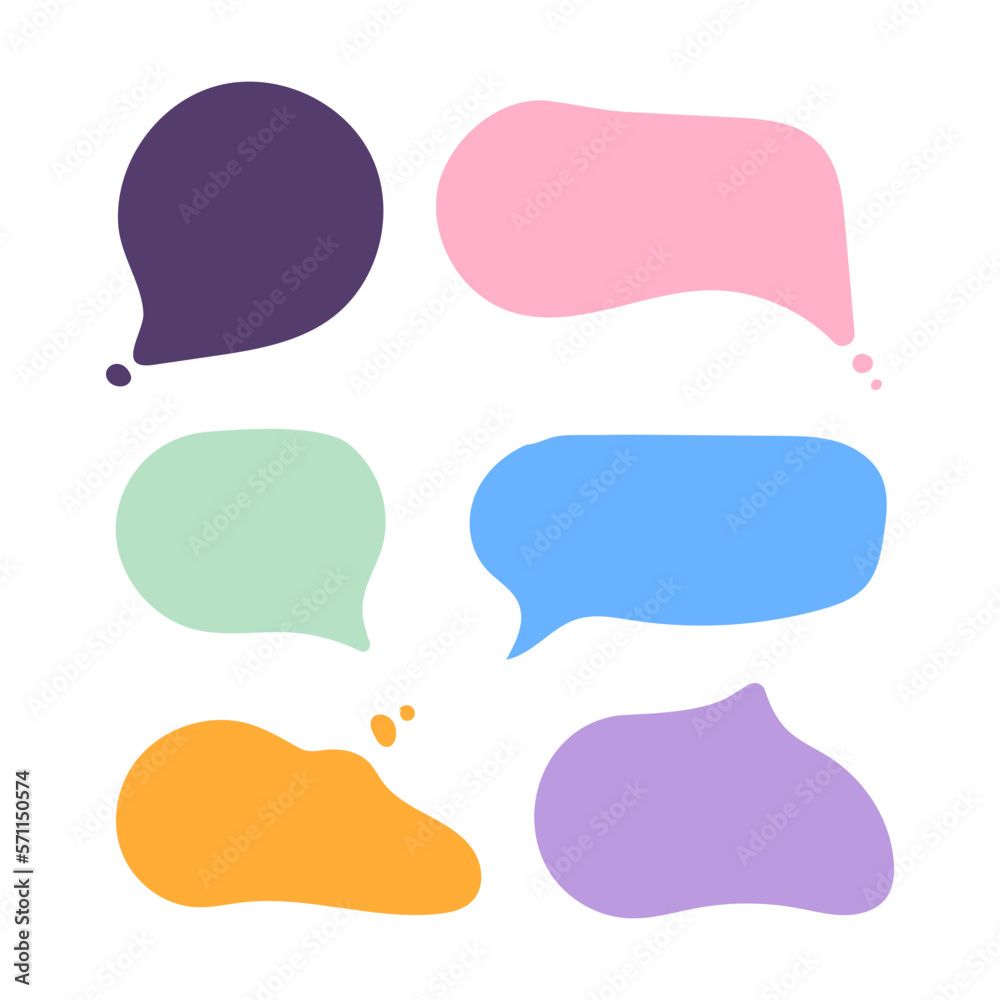 Set of different speech bubble. Bubbles collection on white background ...