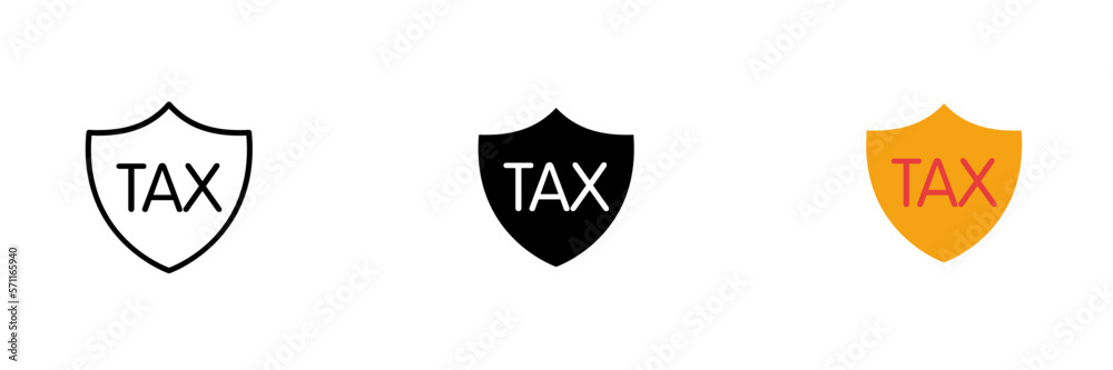 Tax icons. Tax evasion, financial fraud, legal business, money ...