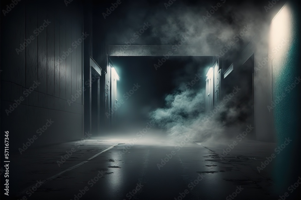 Dark street, asphalt abstract dark background, empty dark scene, neon ...