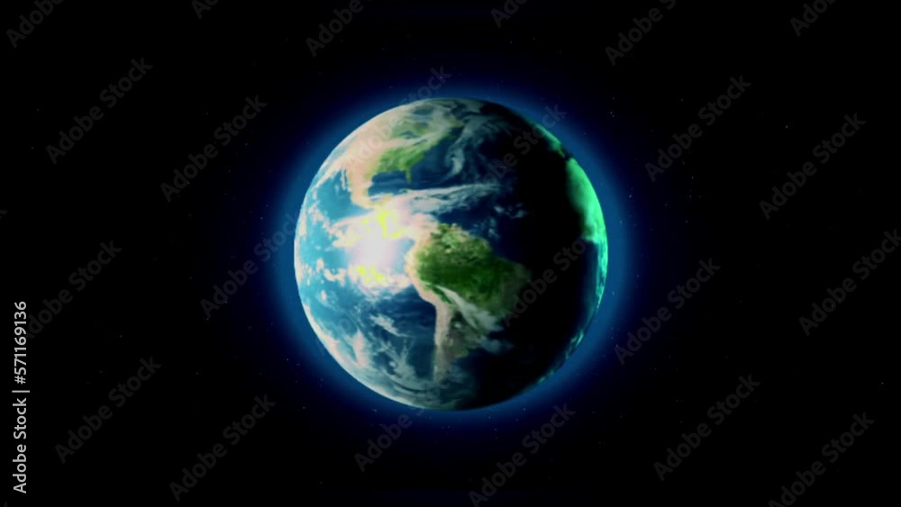 planet earth globe world animation concept of global continent 3d space ...