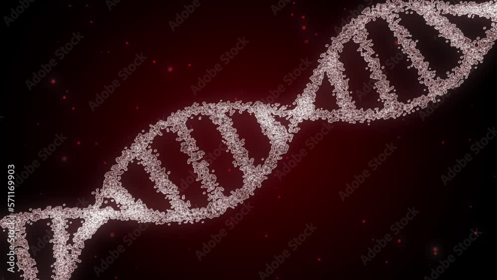 Abstract animated construction of a DNA molecule from particles ...