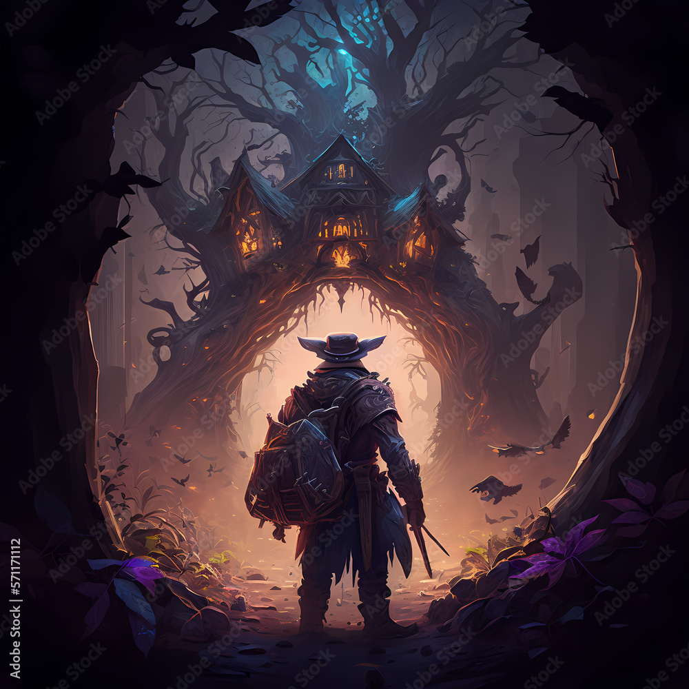 Fey world Magic: A Dark Fantasy man Village in the Fey world Generative ...