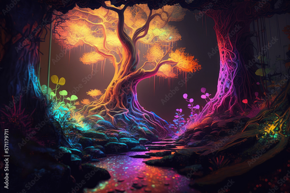 Enchanted Forest Landscape Scenery, Magical, Mythical, Fantasy, Stock ...