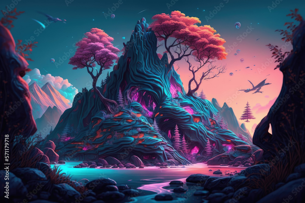 Enchanted Forest Landscape Scenery, Magical, Mythical, Fantasy, Stock ...