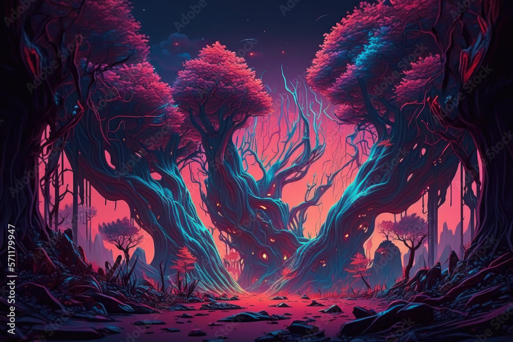 Enchanted Forest Landscape Scenery, Magical, Mythical, Fantasy, Stock ...