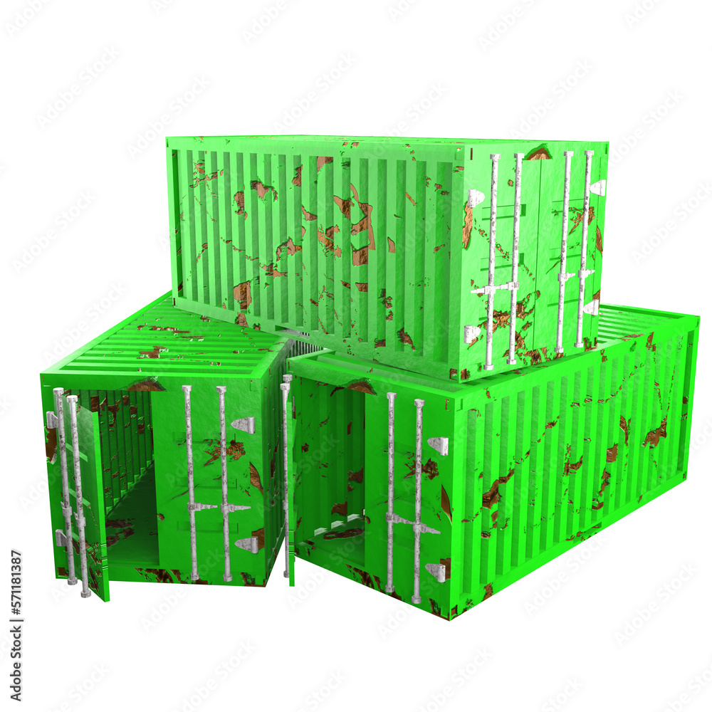 3D design of cargo containers for storage transportation illustration ...