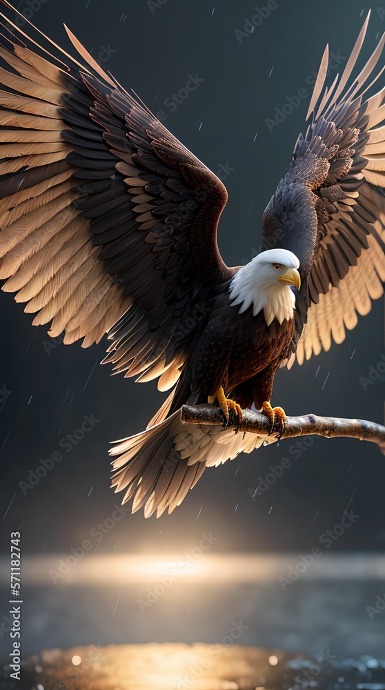 Soar to new heights with this magnificent image of an eagle with metal ...