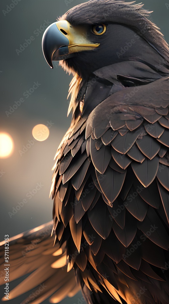 Soar to new heights with this magnificent image of an eagle with metal ...
