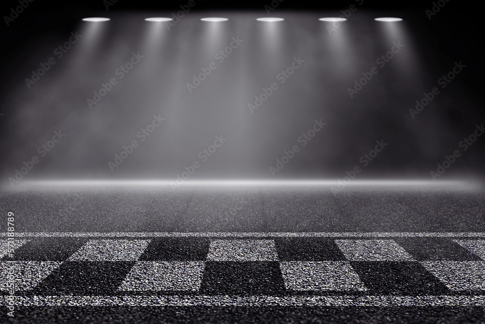Race track finish line racing on night Stock Illustration | Adobe Stock