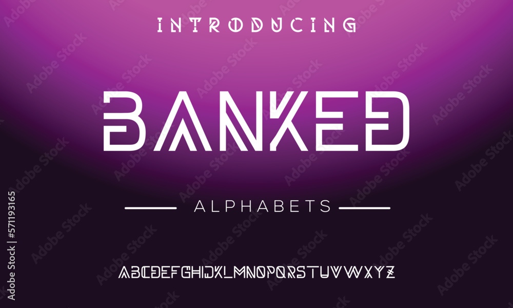 Vecteur Stock BANKED minimal modern alphabet fonts for logo. Uppercase ...