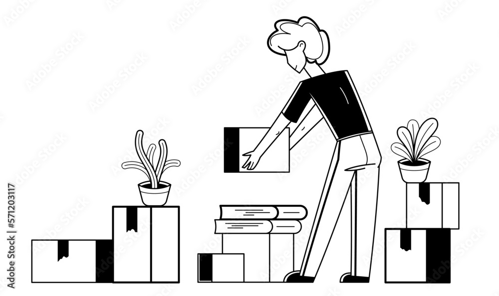 Vetor do Stock: Moving to new apartment or business moving to new ...